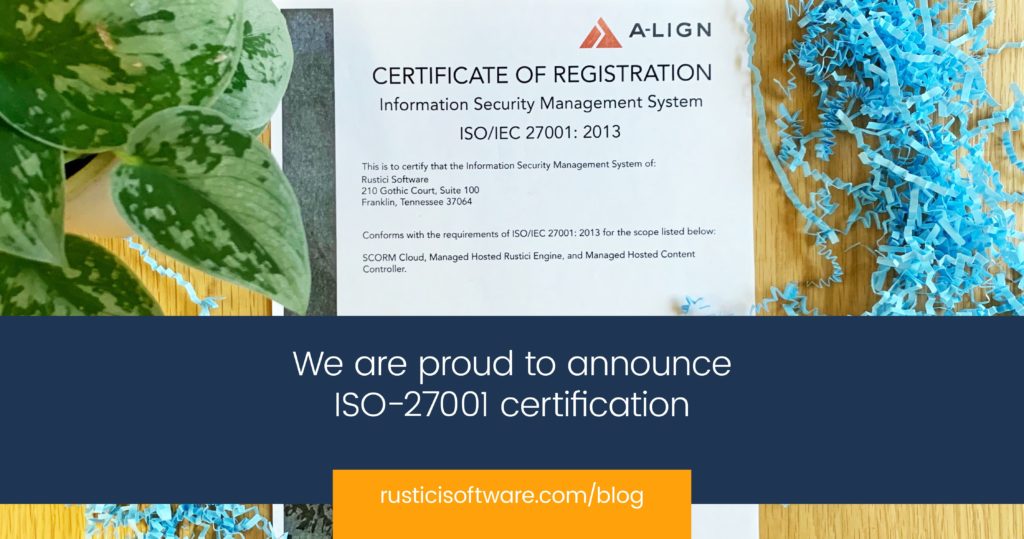 We are proud to announce ISO-27001 certification